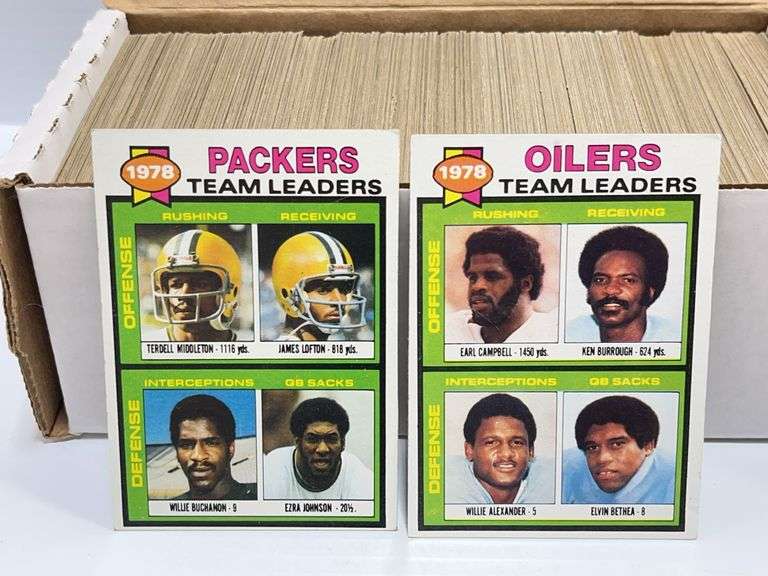 (3) Boxes with approx. 1,100 vintage football cards, includes: Topps ...