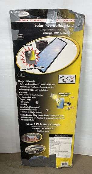 Sunforce solar 12V battery charger panel, never used - Albrecht Auction ...