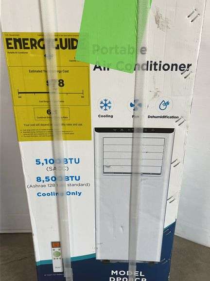 DuraComfort 8000 BTU portable roll-around AC unit, cools up to 175 sq ...