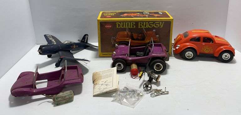 1970s era Cox gas powered dune buggy and Baja Bug, 12 1/2"L - Albrecht ...