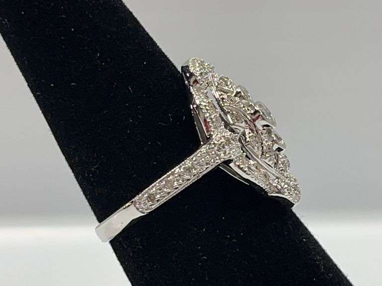Affinity diamond estate inspired ring, 1/3 ct. tw, 14K white gold, size ...
