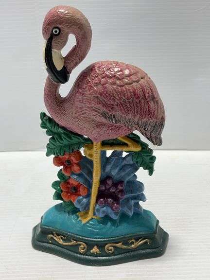 Cast iron flamingo doorstop, approx. 10 1/2"H - Albrecht Auction Service
