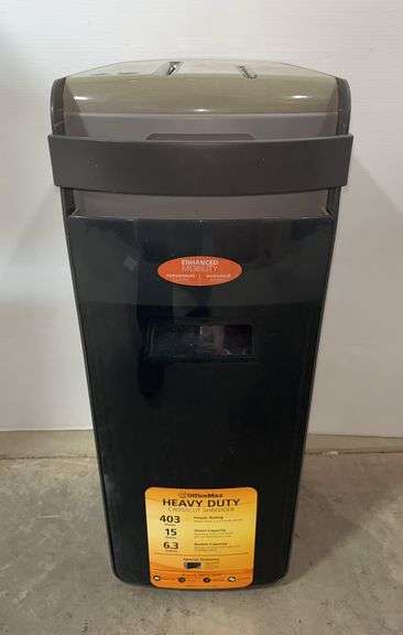 Office Max paper shredder, 24"H, works well - Albrecht Auction Service