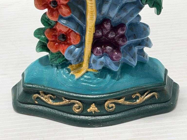 Cast iron flamingo doorstop, approx. 10 1/2"H - Albrecht Auction Service