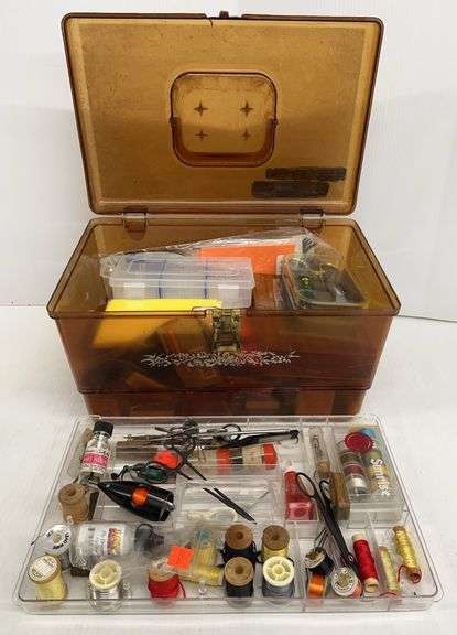 Plastic Fly Tying Box with Tier Shelves and Contents, TN677 - Albrecht ...