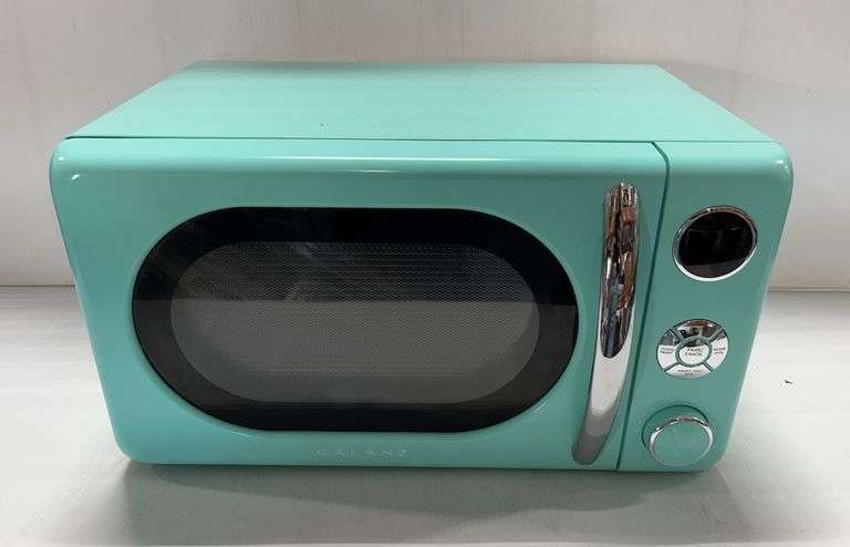 Microwave, teal, retro style, 18"W, 11100W - Albrecht Auction Service