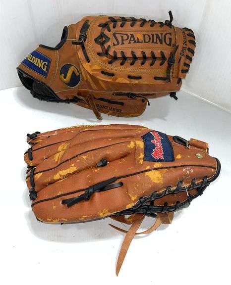 (2) Baseball mitts, adult, right-handed, includes: 1- Spalding, and 1 ...