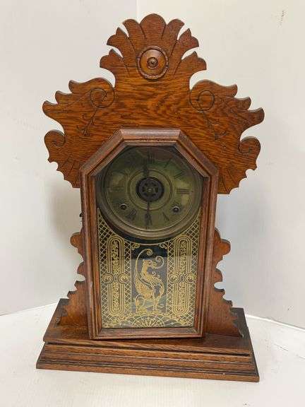 Antique 1800s Ingraham clock with pendulum and keys, various parts ...