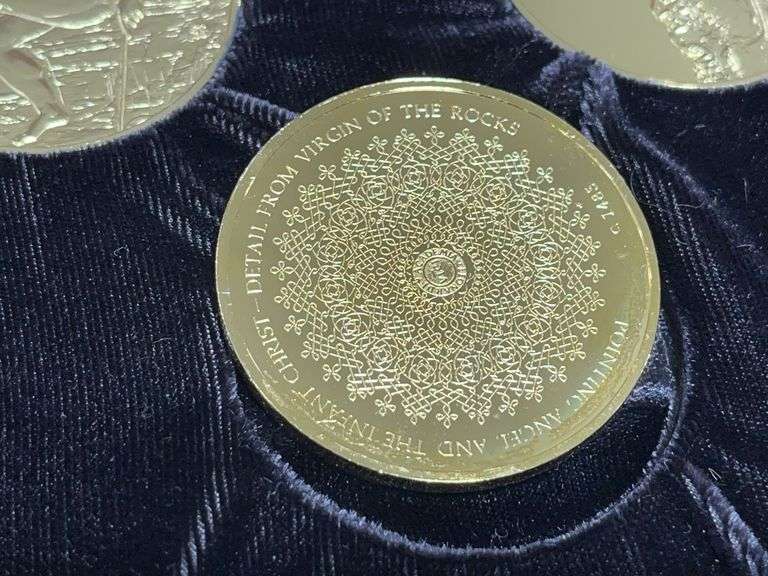 Franklin Mint Leonardo DaVinci solid gold electroplate on sterling ...