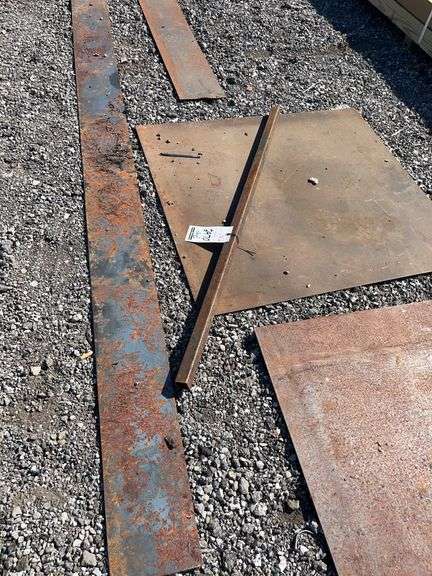 (5) Pieces of iron steel stock, includes: 4- Flat steel plates, and 1 ...