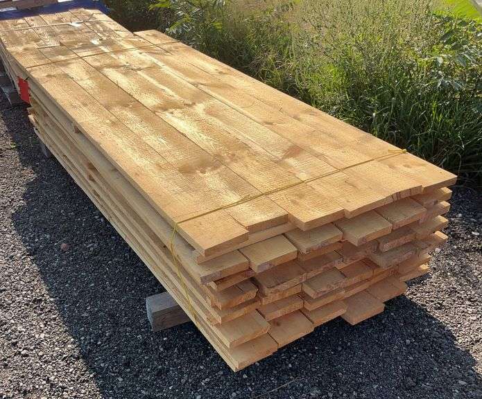 (48) Rough sawn pine boards, 6"W x 1"Thick x 8'L, good; Attention: We ...