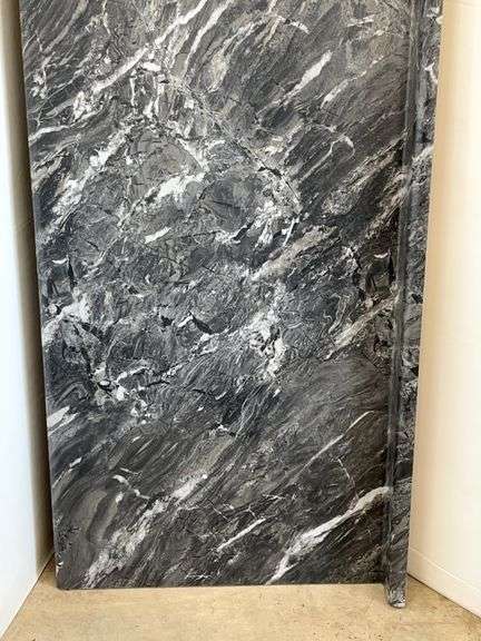 Countertop, 25 3/8" x 96 3/8", Midnight stone formica, double rolled ...