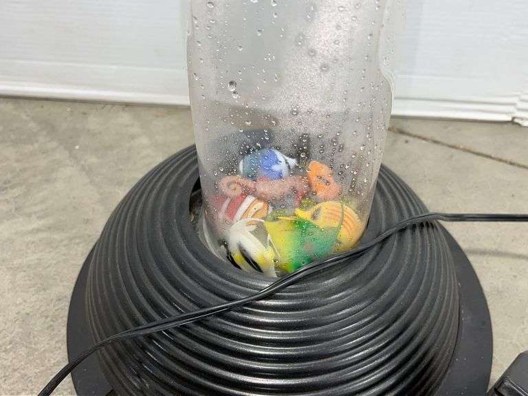 Fake fish tank with fake fish, 52"H - Albrecht Auction Service
