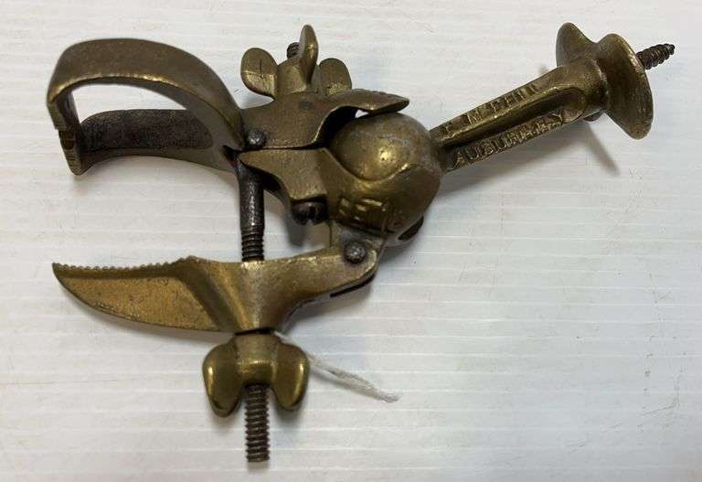 Rare early 1900's Elmer Fell bronze articulating pipe clamp vise marked ...