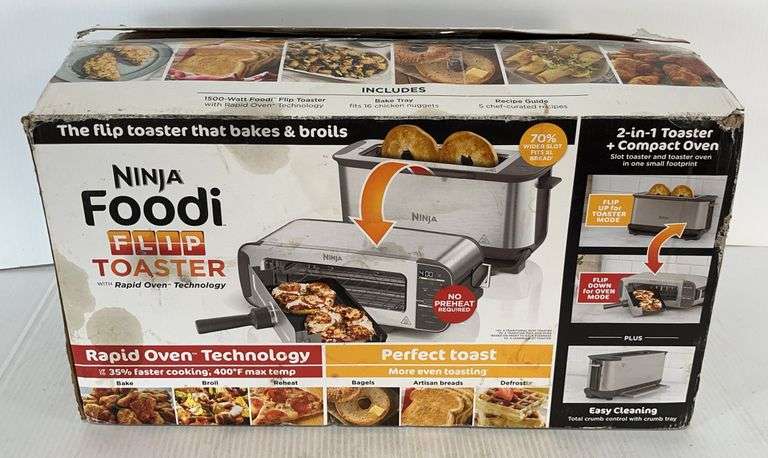 Ninja Foodi Flip Toaster with Rapid Oven, 2-in-1 Toaster Compact Oven ...