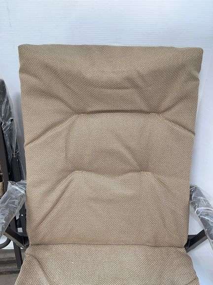 (2) Outdoor padded lawn chairs, 23"W, new, some rust - Albrecht Auction ...