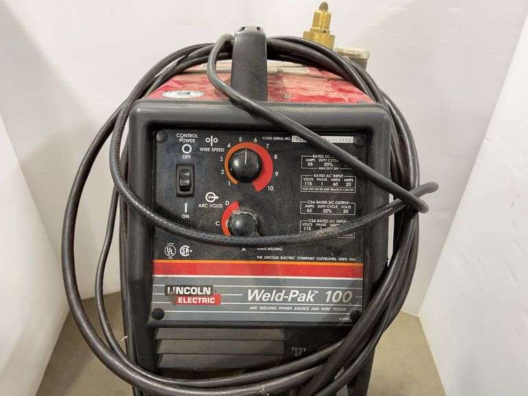 Lincoln Weld-Pak 100 mig welder with cart, overall- 40"H, fair, has a ...