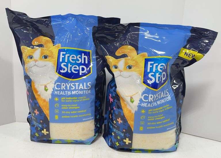 (2) Bags fresh step crystals health monitor cat litter, bags- 7 lb ...
