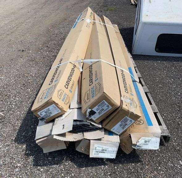 (6) Pieces of square carved wood D4" misty shadow siding; (2) Pieces of ...