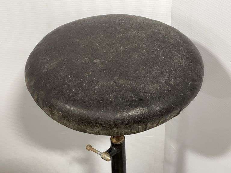 Antique tilting doctor/dentist rotating bar stool, seat- 12"Dia, 27"H ...