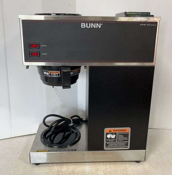 Bunn coffee maker, model no. VPR, black, 2-burner, commercial grade, 19 ...