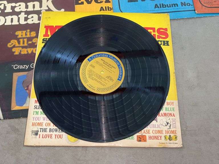 (22) Vinyl music records, all very old and not played in over 40 years ...