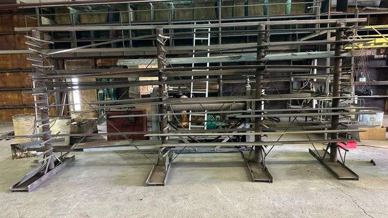 Material Rack (190" long x 87" high) and All the Contents (Angle, Round ...