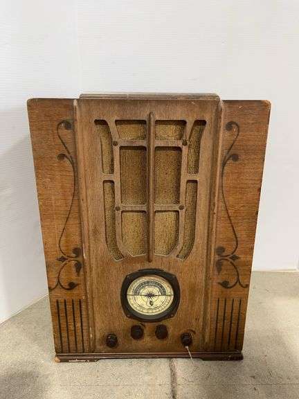 (3) Older radios, up to 20"H; Fire alarm box, all untested, as is ...