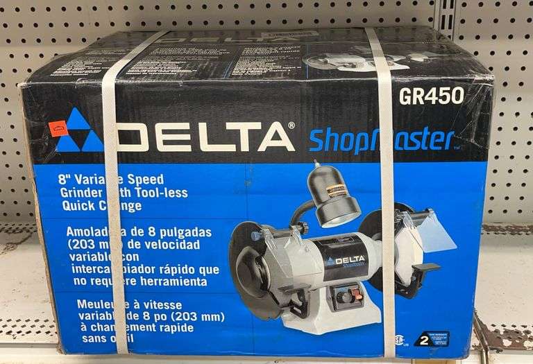 Delta Shopmaster 8" variable speed grinder with tool-less quick change ...