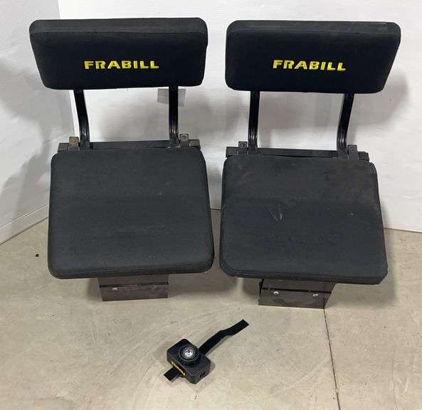 Pair of Frabill boat chairs, 16 1/2"W; Frabill light, 3 1/2"W ...