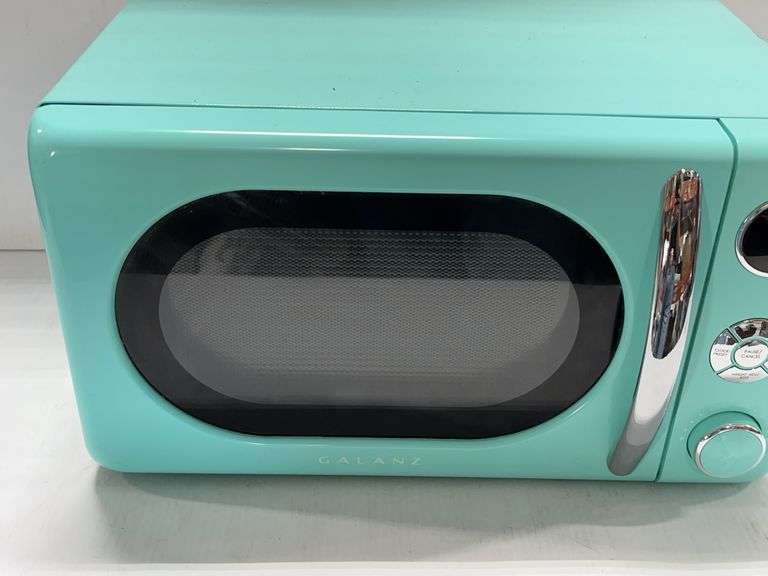 Microwave, teal, retro style, 18"W, 11100W - Albrecht Auction Service