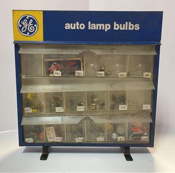 GE Lamp Bulb Display with Bulbs Included - Albrecht Auction Service