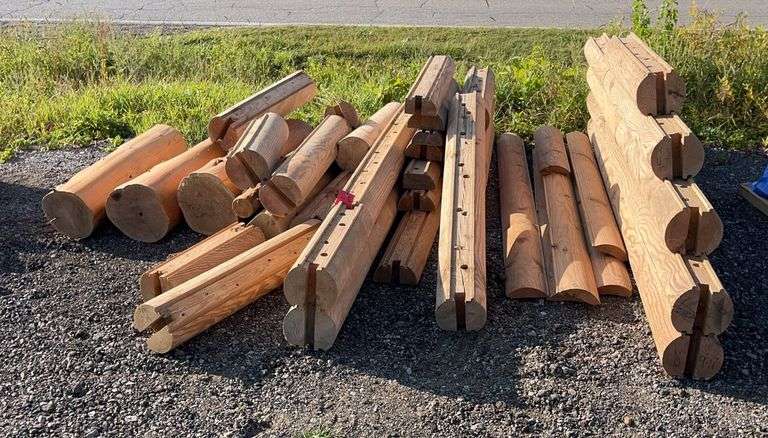 Yellow pine full 8" logs, 102'8" total linear feet; Yellow pine flat ...