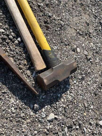 Craftsman maul with wood handle, (2) Ludell yellow handle tools: 1 ...