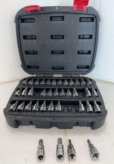 Husky 37-piece bit socket set, in 3/8" drive , includes slotted ...