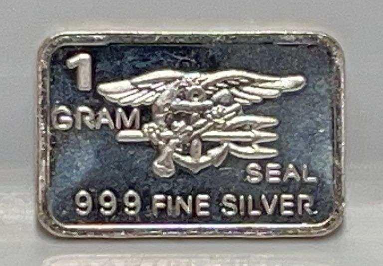 Navy Seals bullion, .999 silver, 1g, gem BU - Albrecht Auction Service