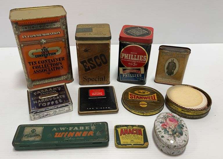 (10) Unique tins from the extensive collection of D. Gibb, Birmingham ...