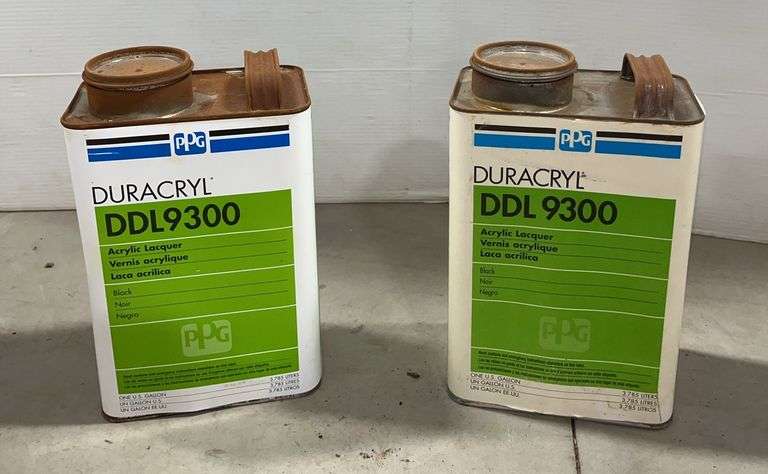 (2) Gallons of PPG black lacquer paint, full cans, NOS - Albrecht ...