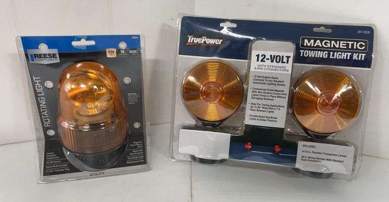 12V Magnetic lights, and a 12V Utility light, up to 4 1/2"Dia, NOS ...
