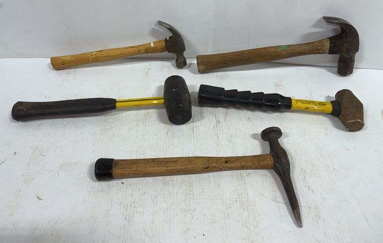 (5) Hammers, all- 13"L - Albrecht Auction Service