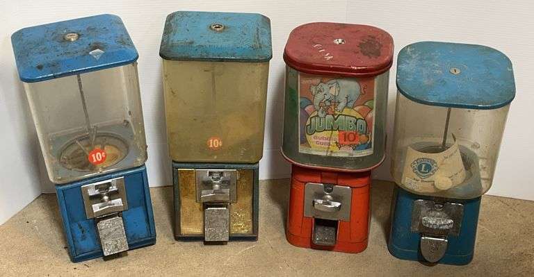 (4) Candy machines, up to 17"H, for parts or repair, as is - Albrecht ...