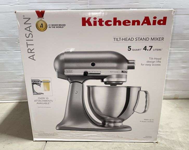 KitchenAid artisan tilt head standing mixer, contour silver color ...