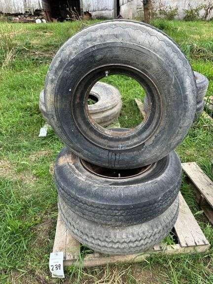 (3)-8-14.5 Mobile Home Rims and Tires - Albrecht Auction Service