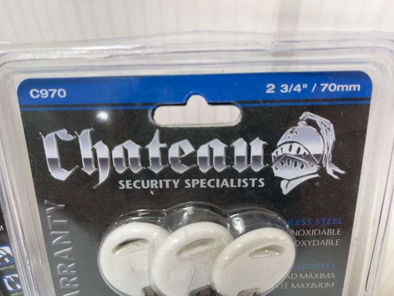 (4) Chateau storage locker locks, 2 3/4"H, new - Albrecht Auction Service