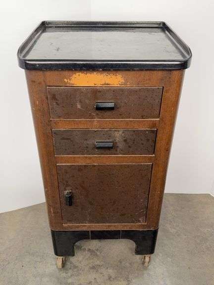 Medical/dentistry cabinet on casters, steel with cast iron and ...