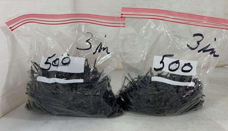(1,000) Screws, 3"L, comes in two bags, new - Albrecht Auction Service