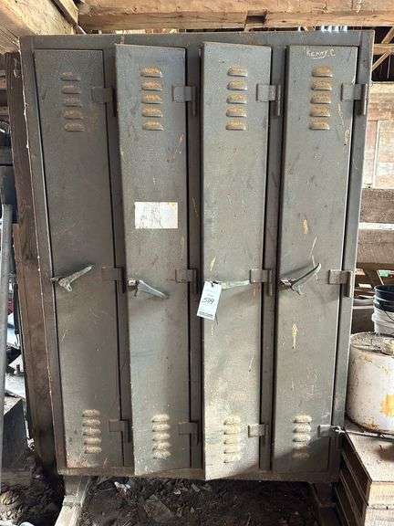 4 Locker Unit, Extra Heavy Gauge Steel, 78"h x 50"w - Albrecht Auction ...