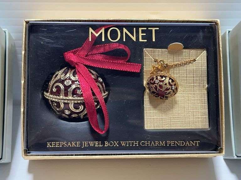 (3) Monet pieces: 2- Collectible boxes, and 1- Keepsake jewelry box ...
