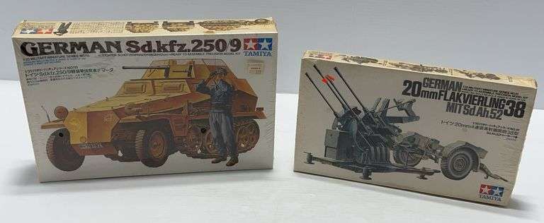 (2) Tamiya 1/35 scale German model kits, include: Anti-aircraft gun ...