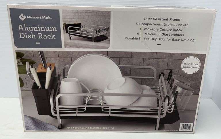 Member's Mark aluminium dish rack, box- 20 1/4"L, NIB - Albrecht ...